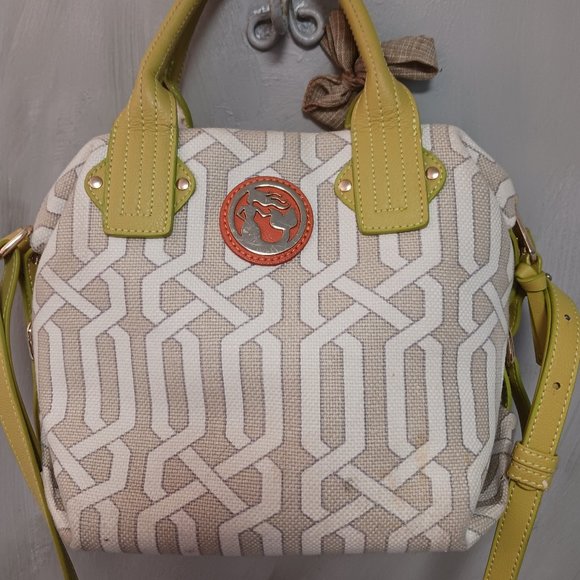 Spartina 449 | Bags | Spartina Linenleather Satchel | Poshmark
